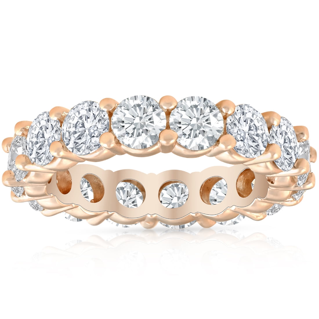 Pompeii 4Ct Diamond Eternity Wedding Ring Lab Grown Diamond 14k Rose ...
