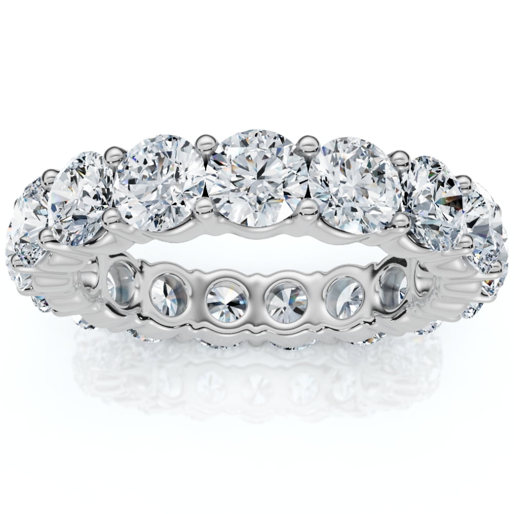 Pompeii 4Ct Diamond Eternity Wedding Ring Lab Grown Diamonds 14k White ...