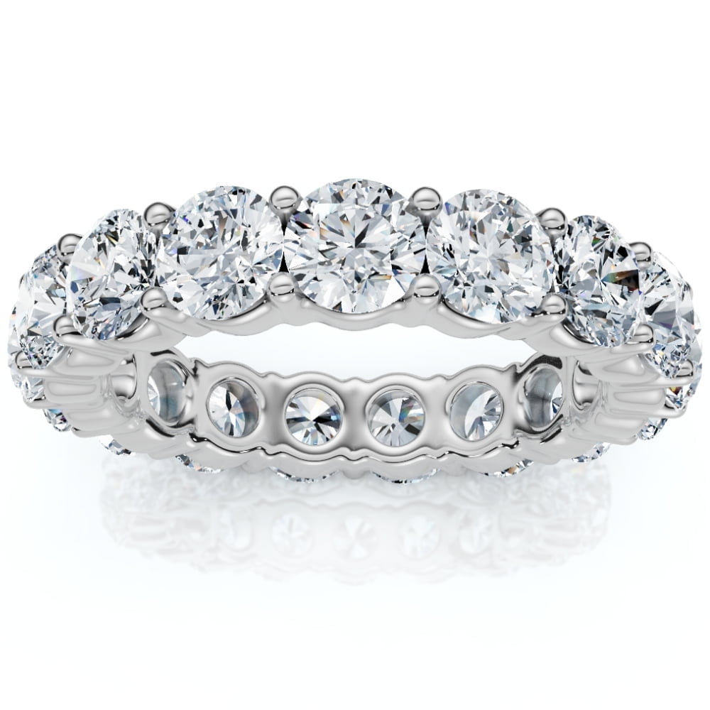 Pompeii3 4Ct Diamond Eternity Wedding Ring Lab Grown Diamonds 14k White ...