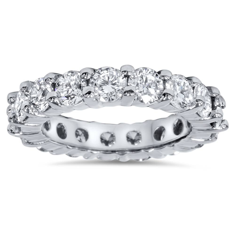 Pompeii 4Ct Diamond Platinum Eternity Ring Womens Wedding Stackable ...