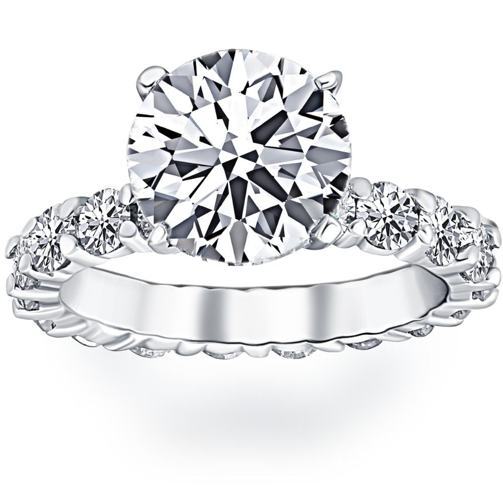 Pompeii 5 1/2Ct Diamond Eternity Engagement Ring 14k White Gold Lab ...