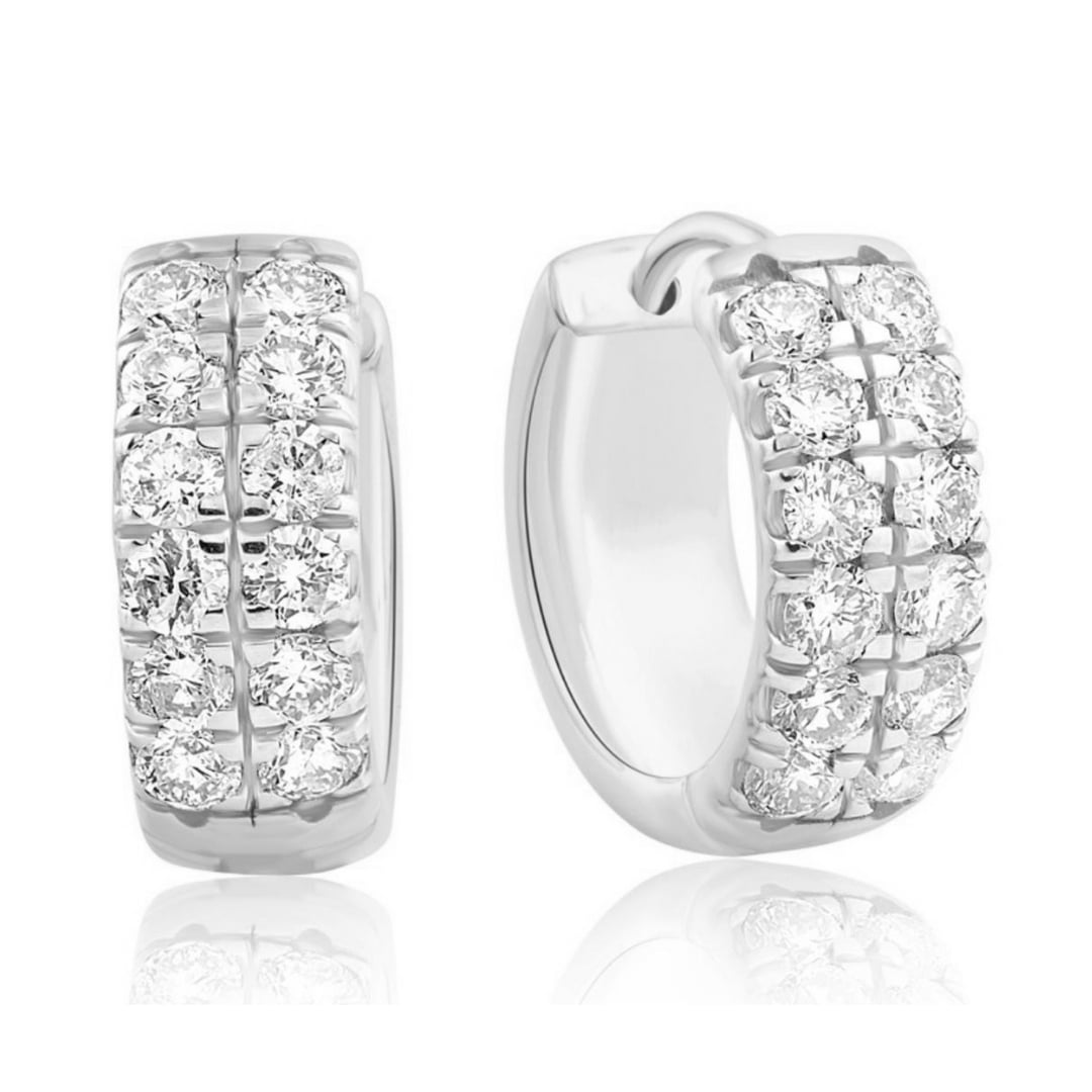 Pompeii 5/8Ct Diamond Hoops in White Gold Lab Grown 12mm Tall Earrings ...
