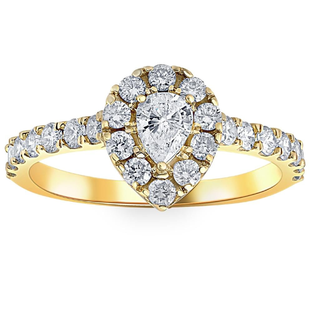 Pompeii 5/8Ct Heart Shaped Sapphire & Diamond Mom Ring in White, Yellow ...