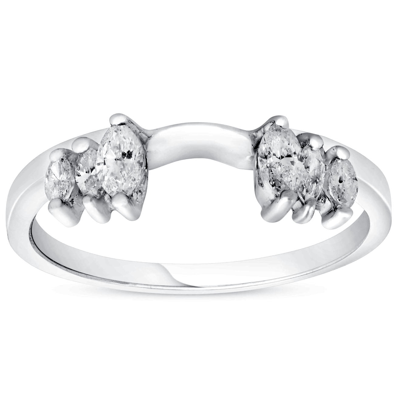 Pompeii 5/8ct Marquise Diamond Ring Enhancer 14K White Gold (G/H,SI ...