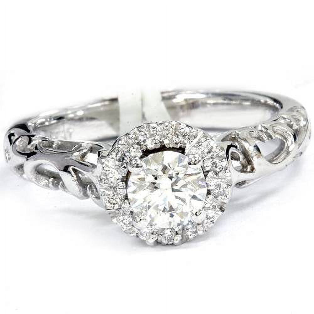 Pompeii 5/8ct Vintage Diamond Filigree Engagement Ring 14K White Gold ...
