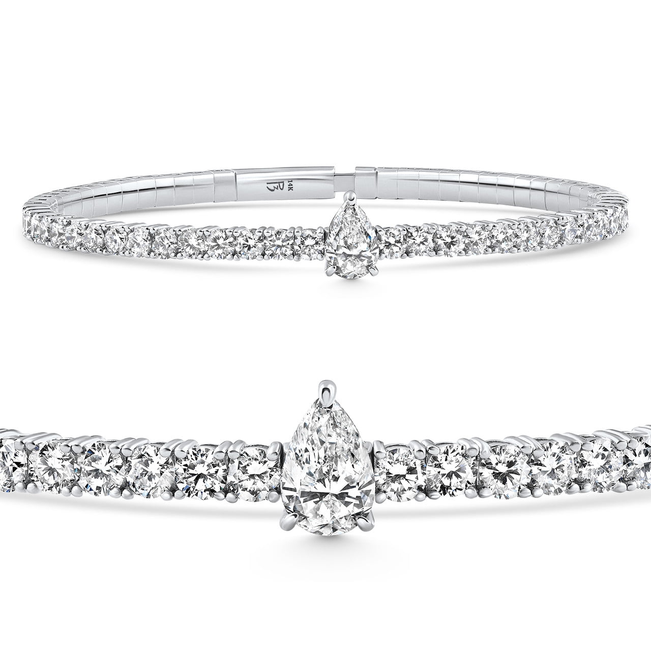 Pompeii 5 Ct Diamond Bangle Oval Solitaire Flexible Tennis Bracelet 14k ...