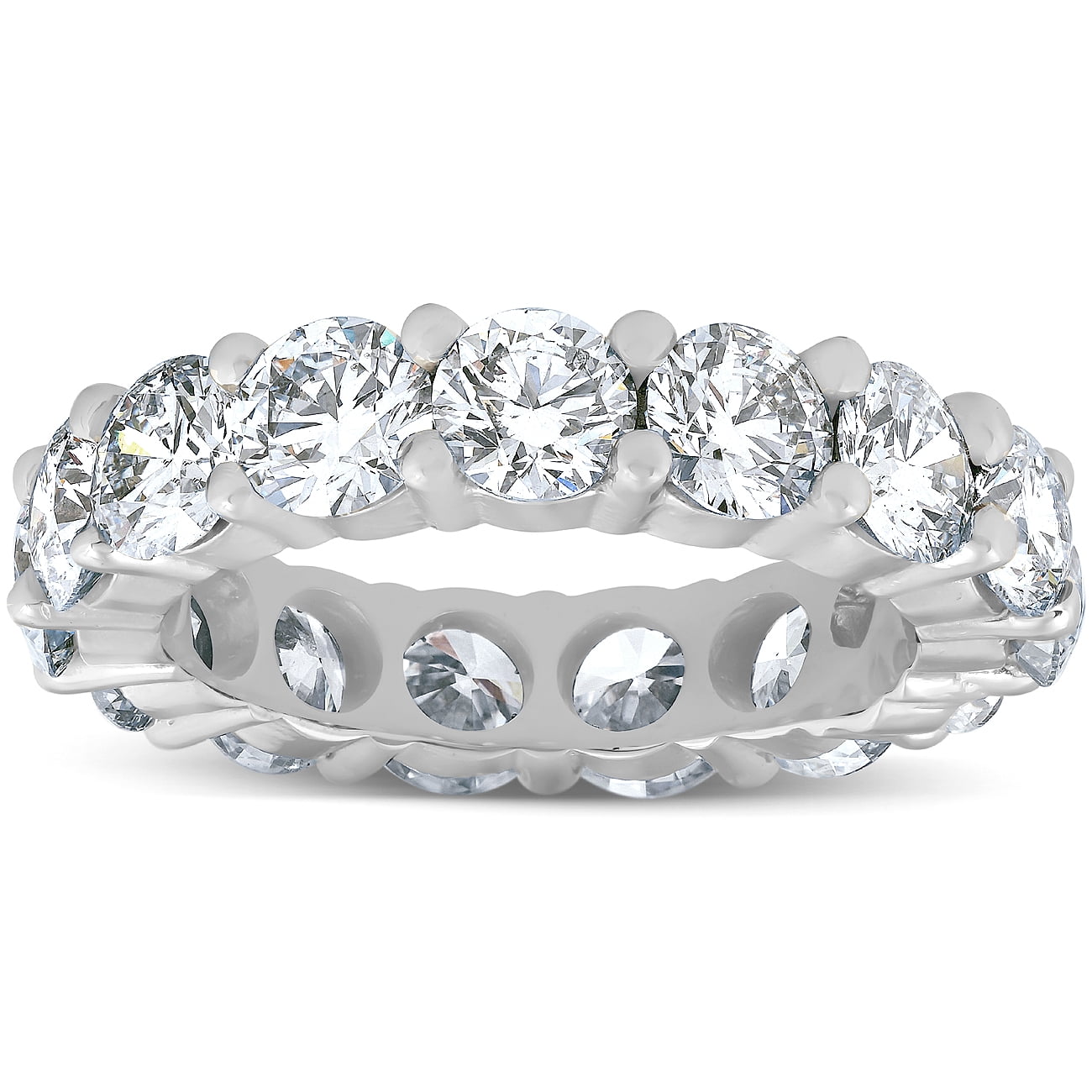 Pompeii 5 Ct Lab Grown Diamond Eternity Ring Womens Wedding Band 14K ...