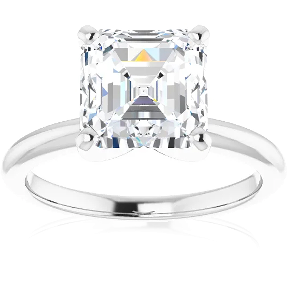 Pompeii 5Ct Asscher Solitaire Moissanite Engagement Ring in White ...
