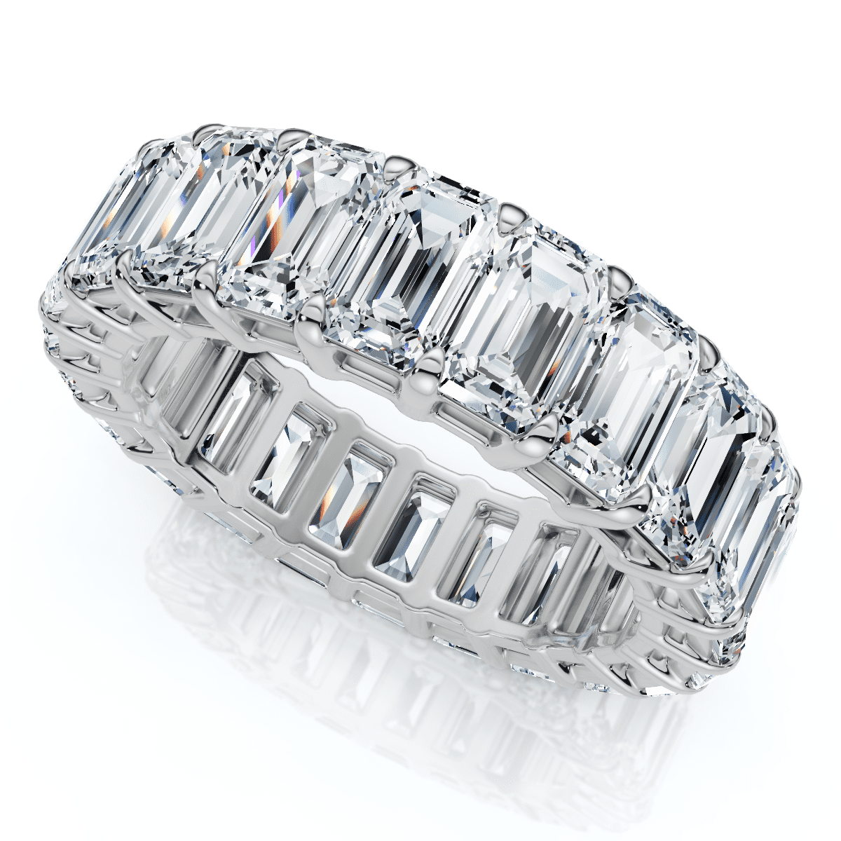 Pompeii 6Ct Emerald Cut Diamond Eternity Ring 14k Gold or Platinum Lab ...