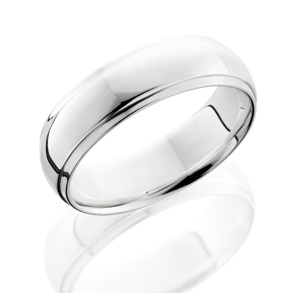 Pompeii 6mm Half Round Edge Mens Wedding Band 14K White Gold ...