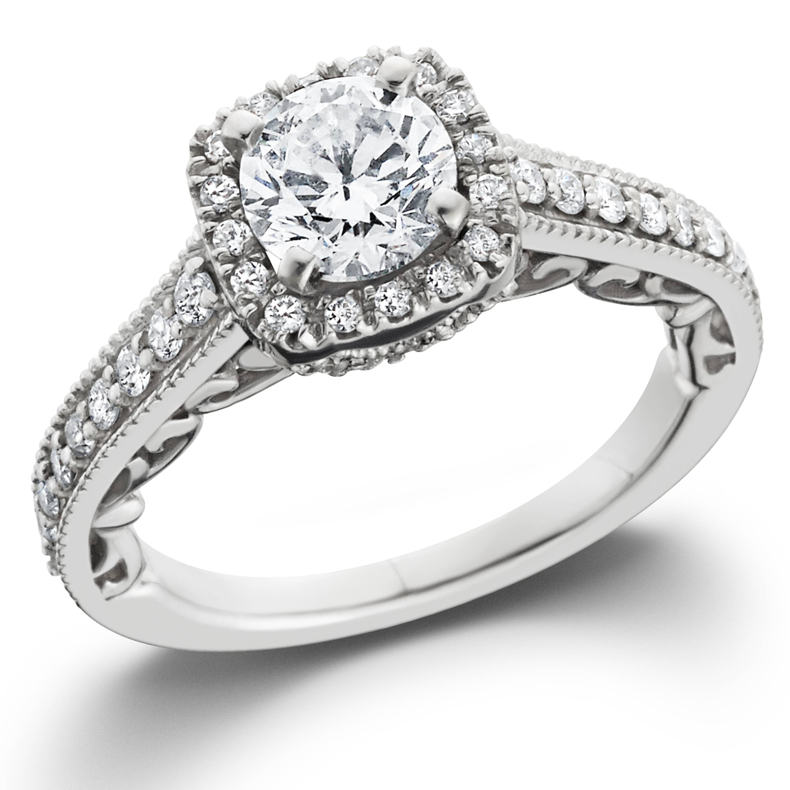 Pompeii 1ct Cushion Diamond Halo Engagement Ring 14K White Gold Lab Grown (FG,VS) - Walmart.com