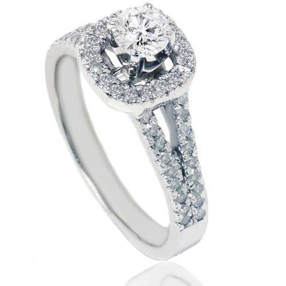 Pompeii 7/8ct Pave Halo Diamond Engagement Ring 14K White Gold (G/H,I2) - Walmart.com