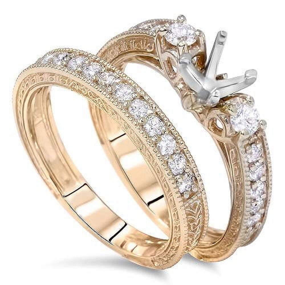 Pompeii 7/8ct Vintage Engagement Ring Mount Set 14K Yellow Gold (G/H ...