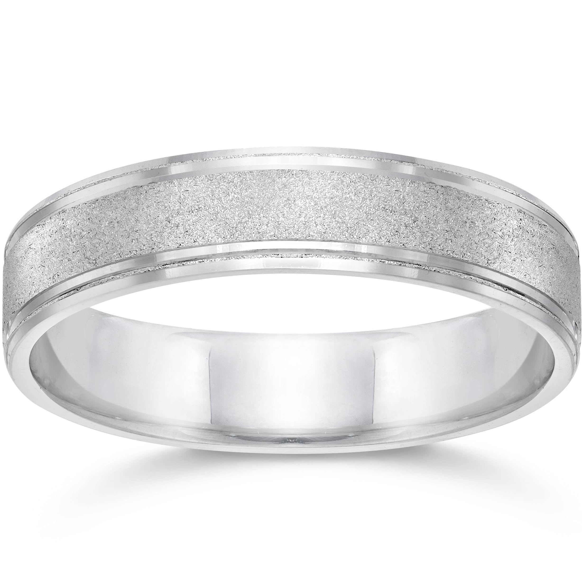 Pompeii Brushed Wedding Band 5mm 10K White Gold (,) - Walmart.com