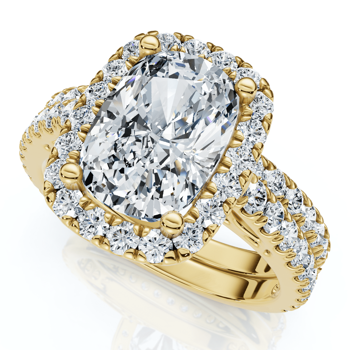 Pompeii Ceritified 2.90Ct Cushion Diamond Engagement Ring Set 14k Gold or Pt Lab Grown - Walmart.com