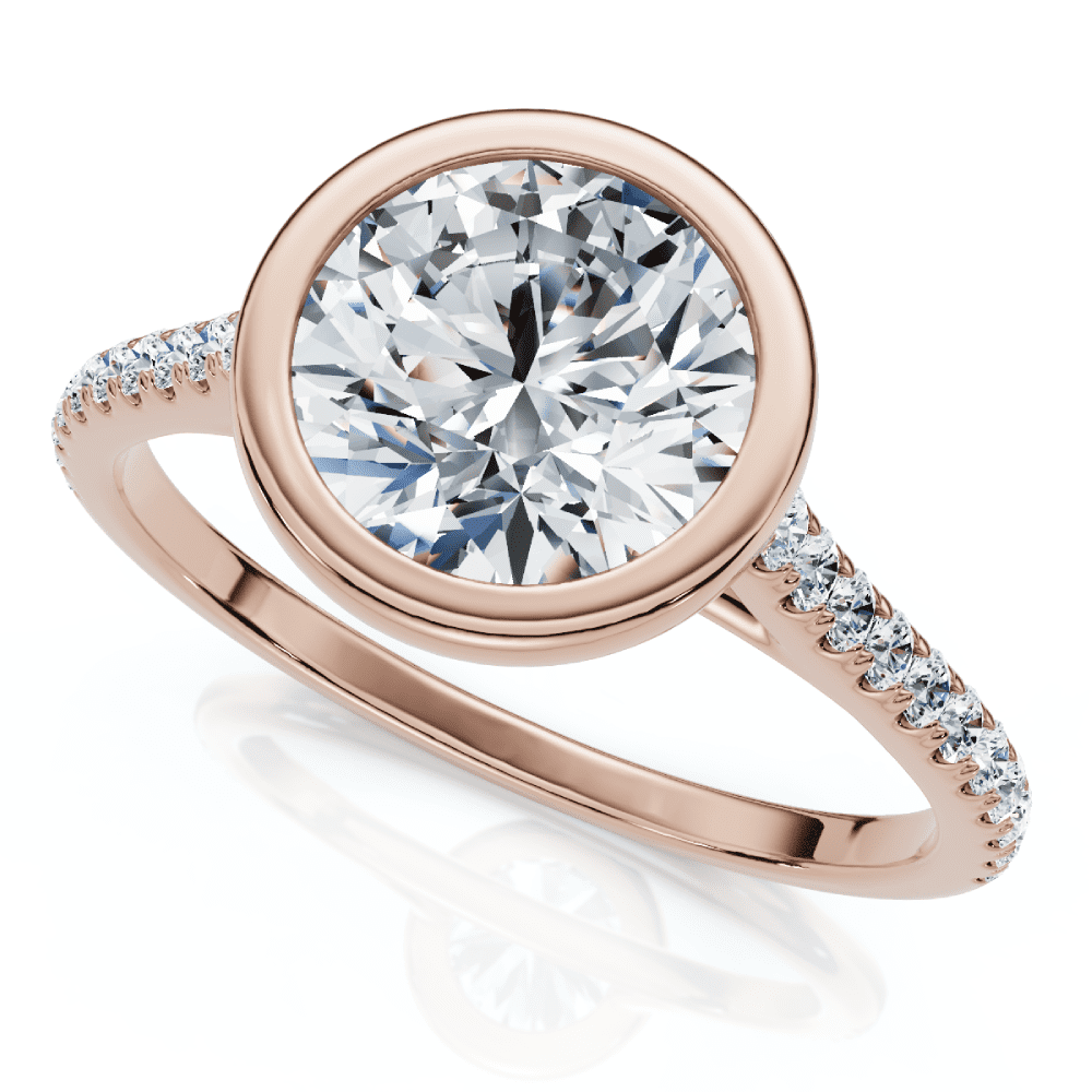 Pompeii Certified 1 1/2ct Diamond Bezel With Accent Engagement Ring 14k Gold Lab Grown - Walmart.com