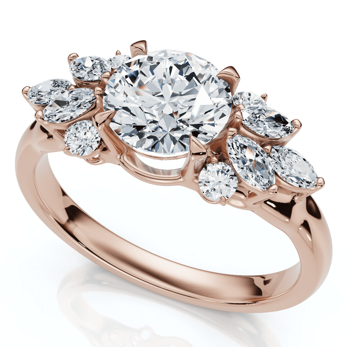 Pompeii Certified 1 1/4ct Feather Diamond Accent Ring 14k Gold or ...