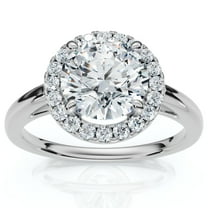 Pompeii 1 1/3 Ct Oval Diamond Vintage Halo Engagement Ring 14k White Gold Lab Grown - Walmart.com