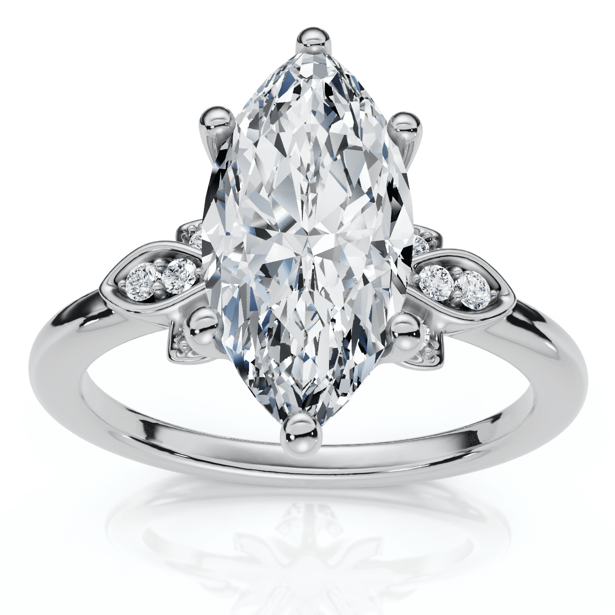 Pompeii Certified 2.04Ct Fiore Marquise Diamond Engagement Ring 14k Gold or Platinum Lab ...