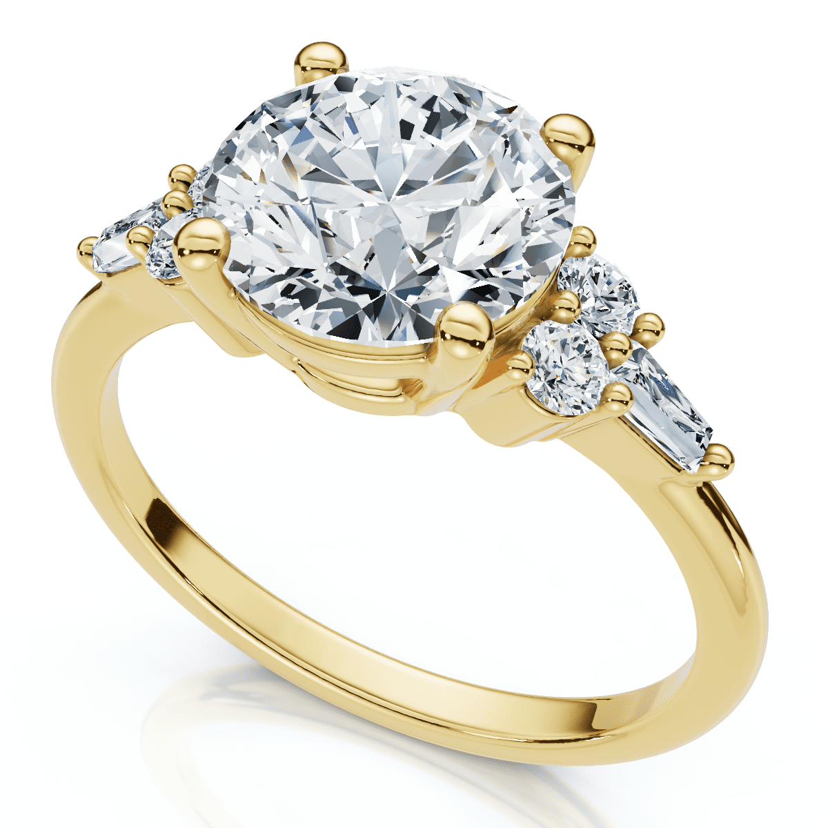 Pompeii Certified 2 1/10Ct Diamond Baguette Engagement Ring 14k Gold or ...