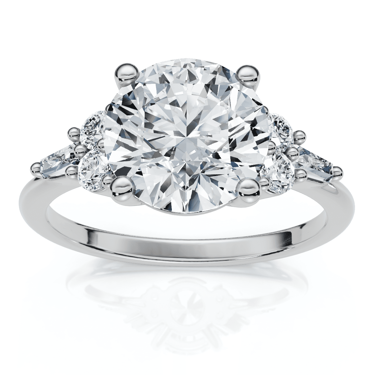 Pompeii Certified 2 1/10Ct Diamond Baguette Engagement Ring 14k Gold or ...