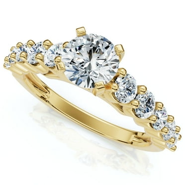 Pompeii 2.10Ct Emerald Cut Three Stone Diamond Engagement Ring 14k Gold Lab Grown - Walmart.com