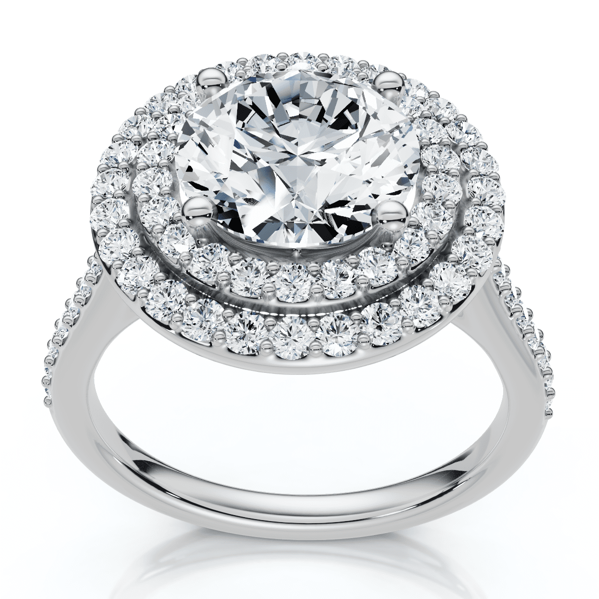 Pompeii Certified 2 1/2Ct Double Halo Diamond Engagement Ring 14k Gold or Pt Lab Grown - Walmart.com