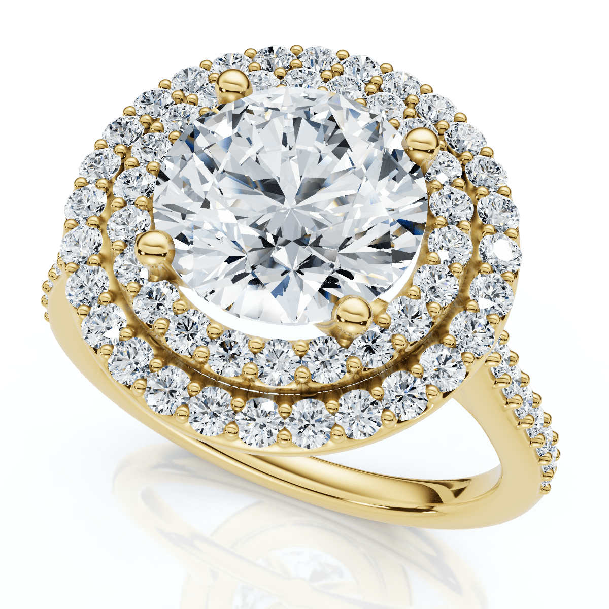 Pompeii Certified 2 1/2Ct Double Halo Diamond Engagement Ring 14k Gold or Pt Lab Grown - Walmart.com