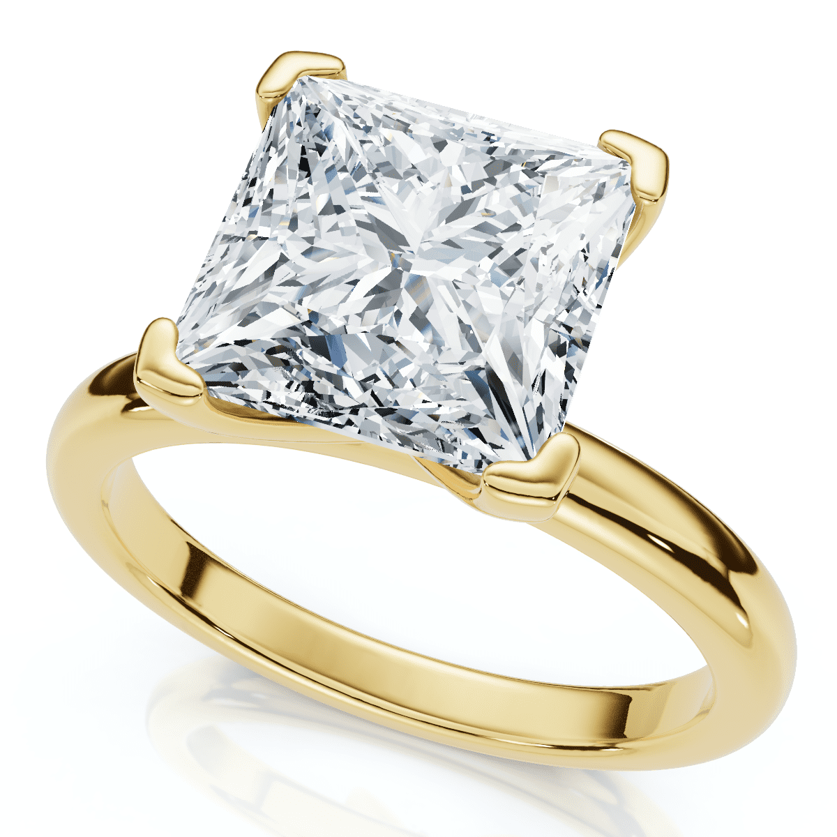 Pompeii Certified 2 1/2Ct Princess Cut Diamond Engagement Ring 14k Gold or Pt Lab Grown ...
