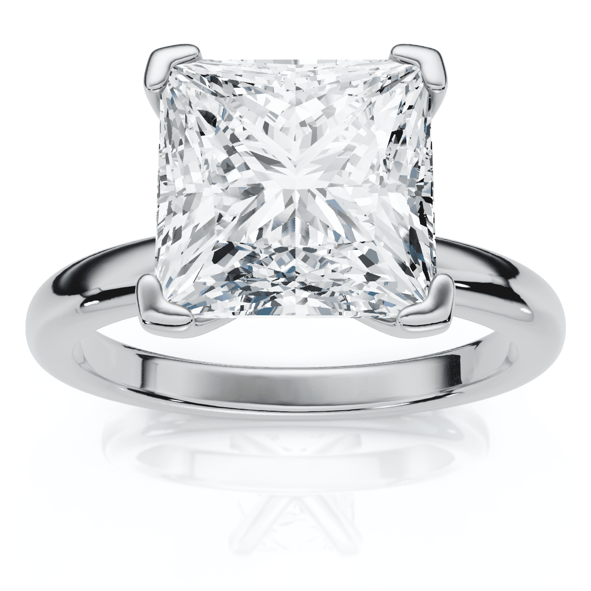 Pompeii Certified 2 1/2Ct Princess Cut Diamond Engagement Ring 14k Gold or Pt Lab Grown ...