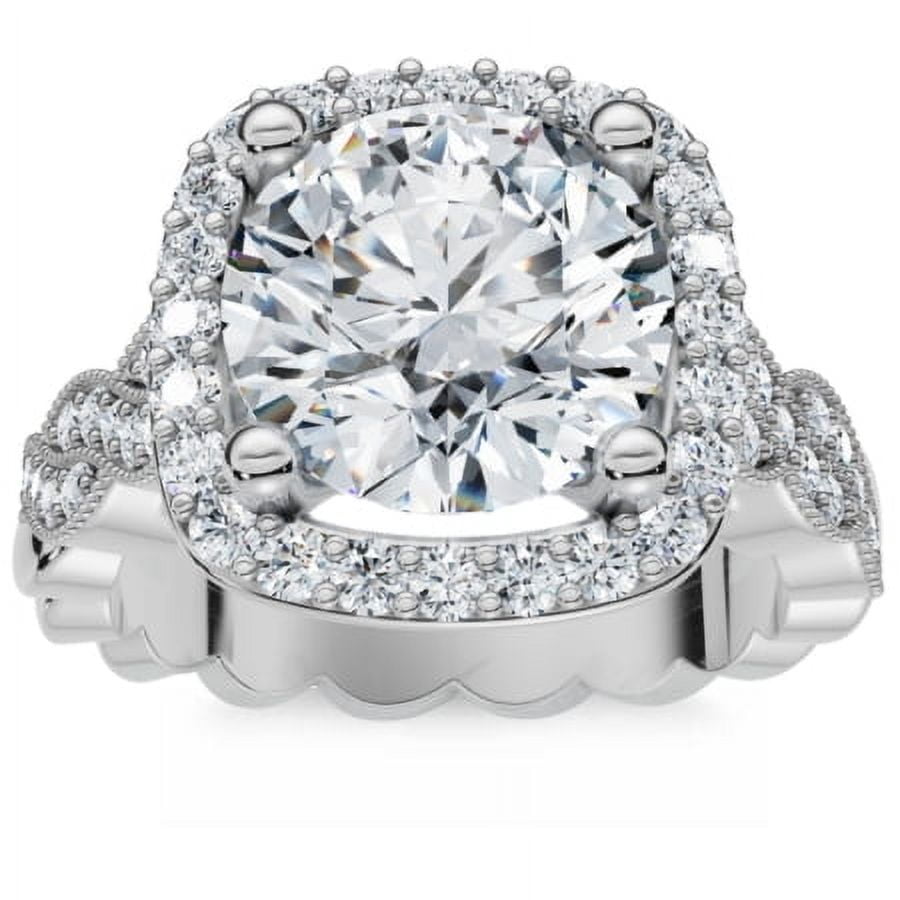 Pompeii Certified 2 1/4Ct Cushion Halo Twisted Band Engagement Ring 14k Gold Lab Grown - Walmart.com