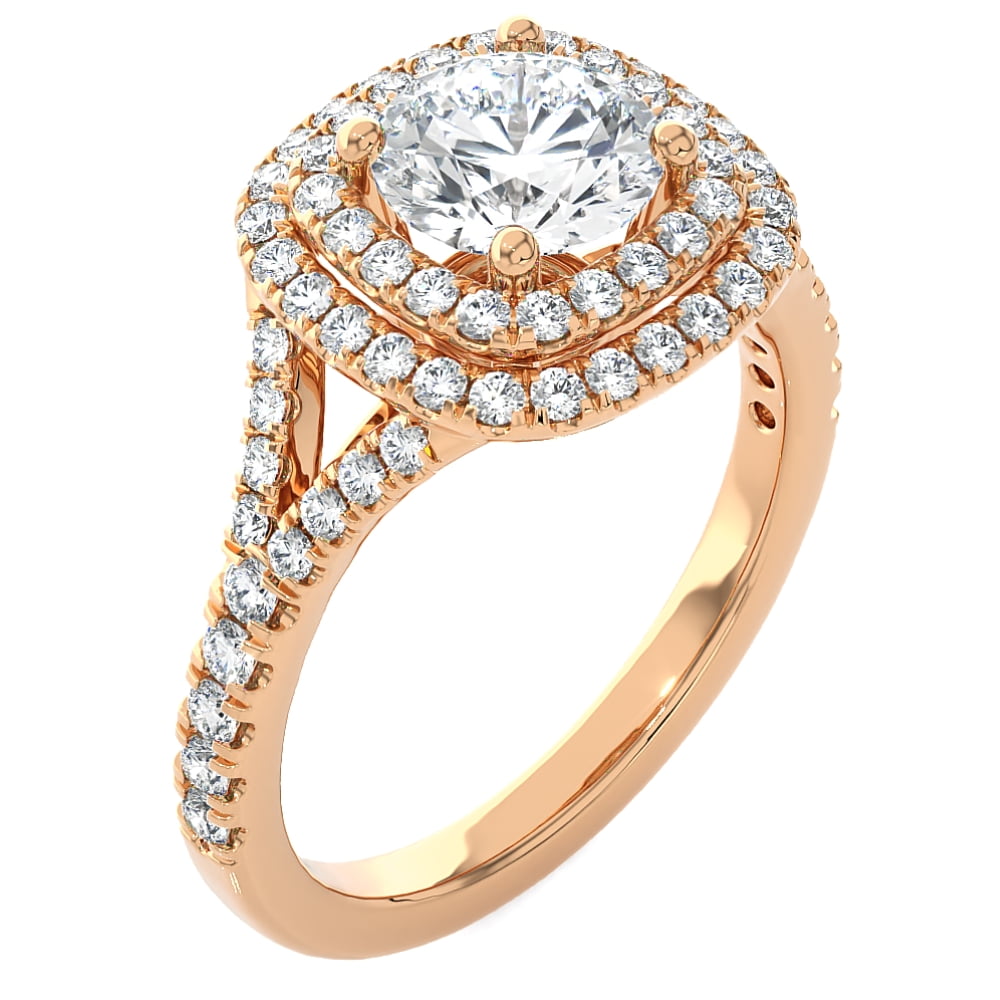 Pompeii Certified 2 1/5Ct Cushion Halo Diamond Engagement Ring 14k Gold Lab Grown - Walmart.com