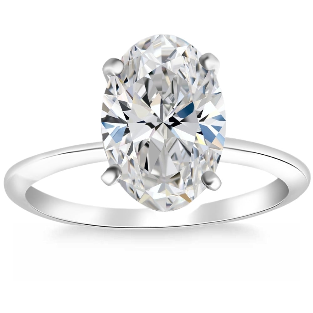 Pompeii Certified 2.70Ct Oval Diamond Solitaire Engagement Ring 14k Gold Lab Grown - Walmart.com