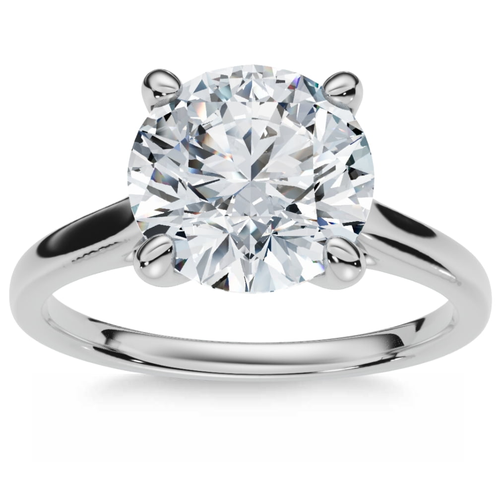 Pompeii Certified 2Ct Solitaire Diamond Cathedral Engagement Ring White ...