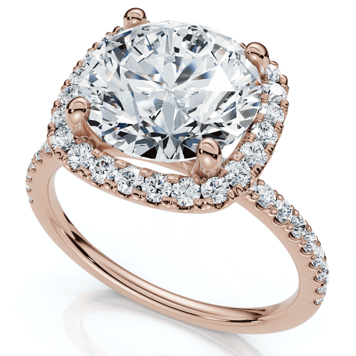 Pompeii Certified 3 1/2Ct Cushion Halo Diamond Engagement Ring 14k Gold or Pt Lab Grown ...