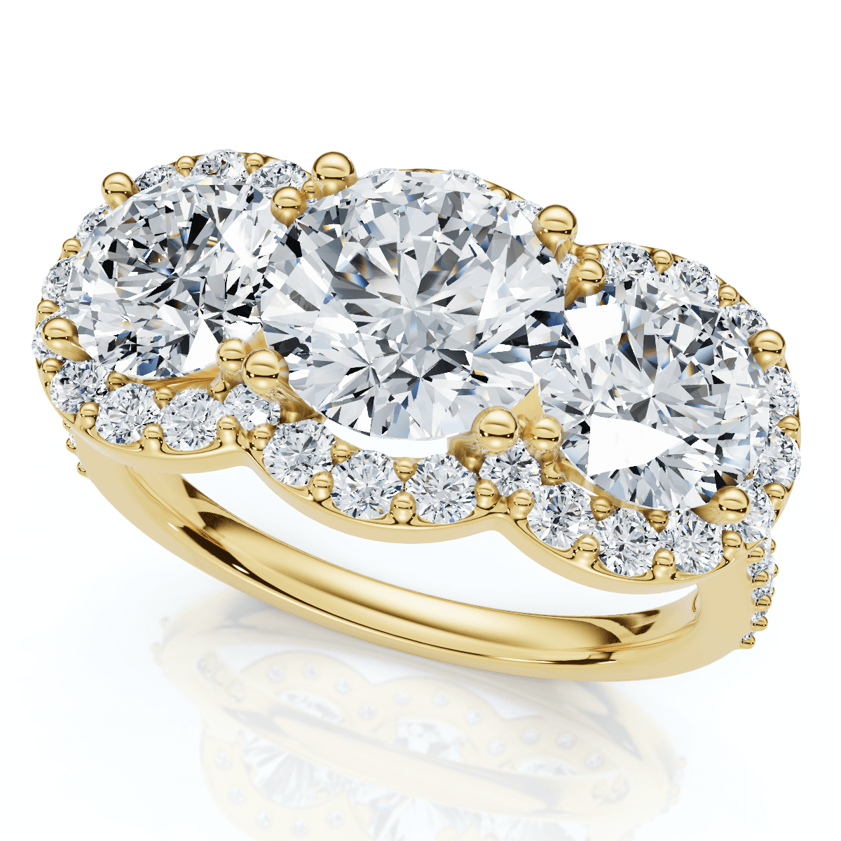 Pompeii Certified 3 3/4Ct Three Stone Diamond Engagement Ring 14k Gold Lab Grown - Walmart.com