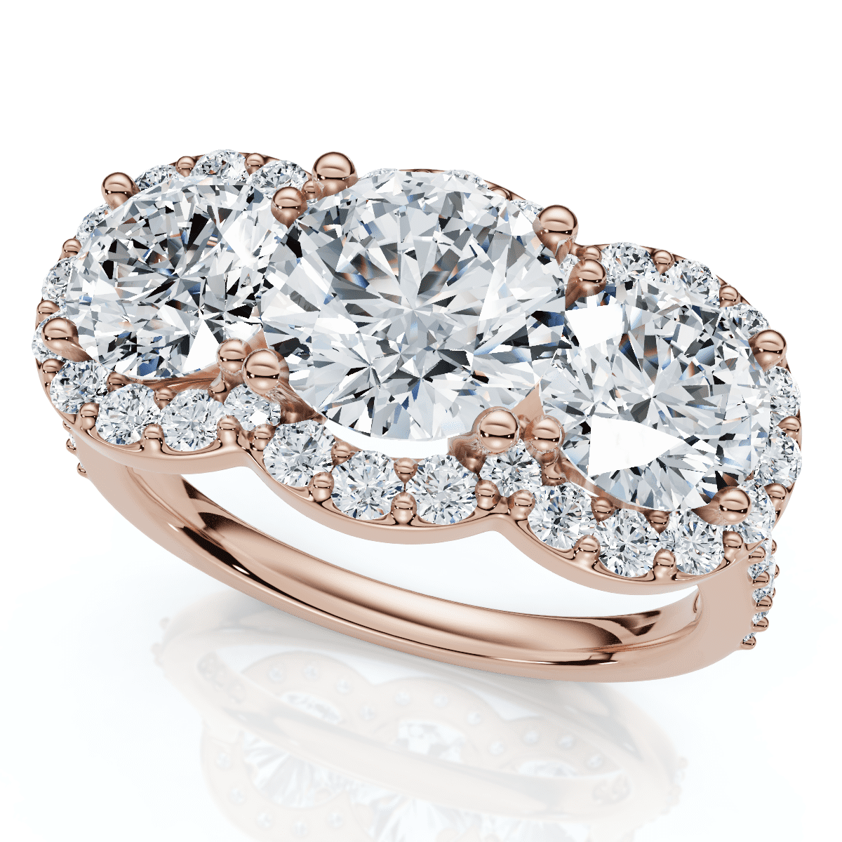 Pompeii Certified 3 3/4Ct Three Stone Diamond Engagement Ring 14k Gold Lab Grown - Walmart.com