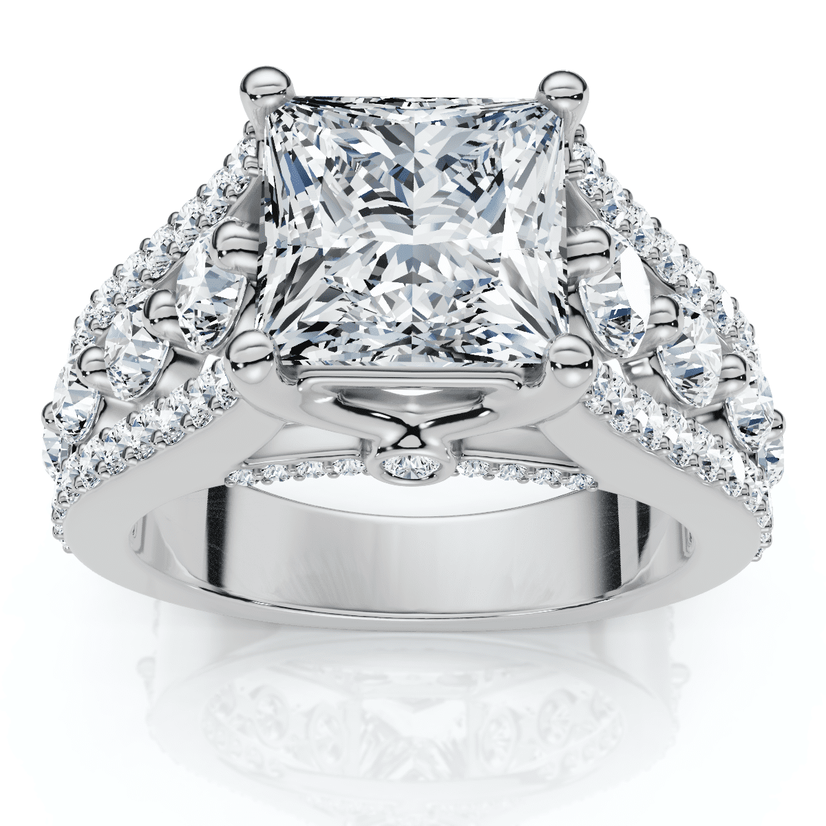 Pompeii Certified 3.80Ct Princess Cut Diamond Engagement Ring 14k Gold Lab Grown - Walmart.com