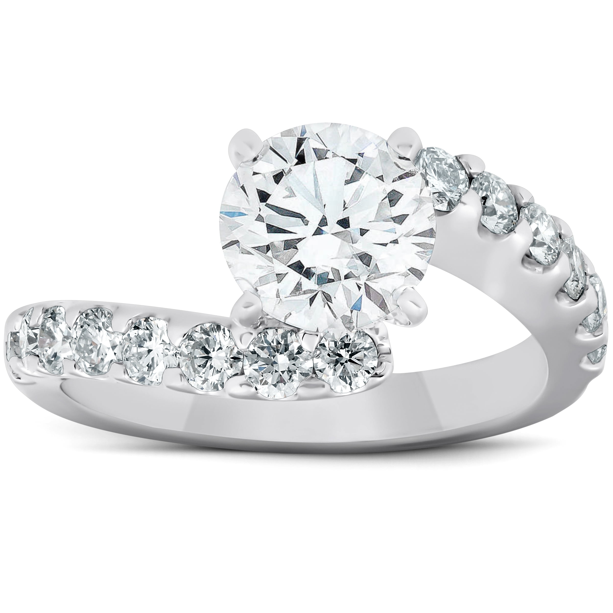 Pompeii Certified 3 Ct Diamond Engagement Ring Twisted Band 14k White Gold Lab Grown - Walmart.com