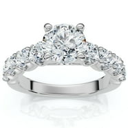 Pompeii3 3Ct Princess Cut Diamond Solitaire Engagement Ring 14k Gold Lab Grown Square Shaped ...