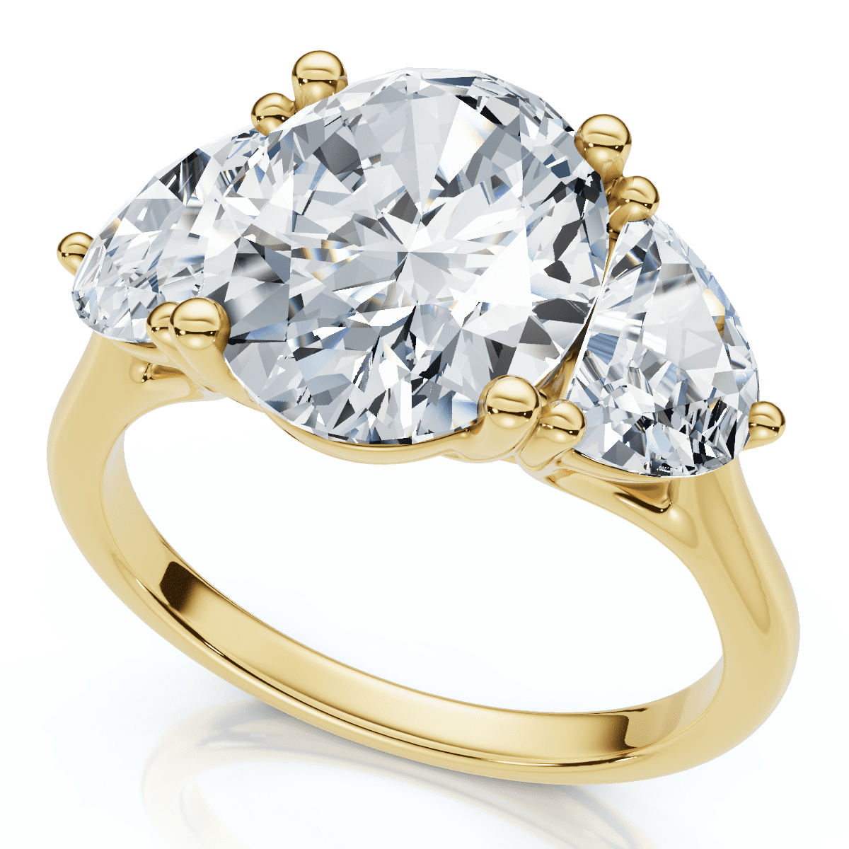 Pompeii Certified 3Ct Oval Trilogy Diamond Engagement Ring 14k Gold or Pt Lab Grown - Walmart.com