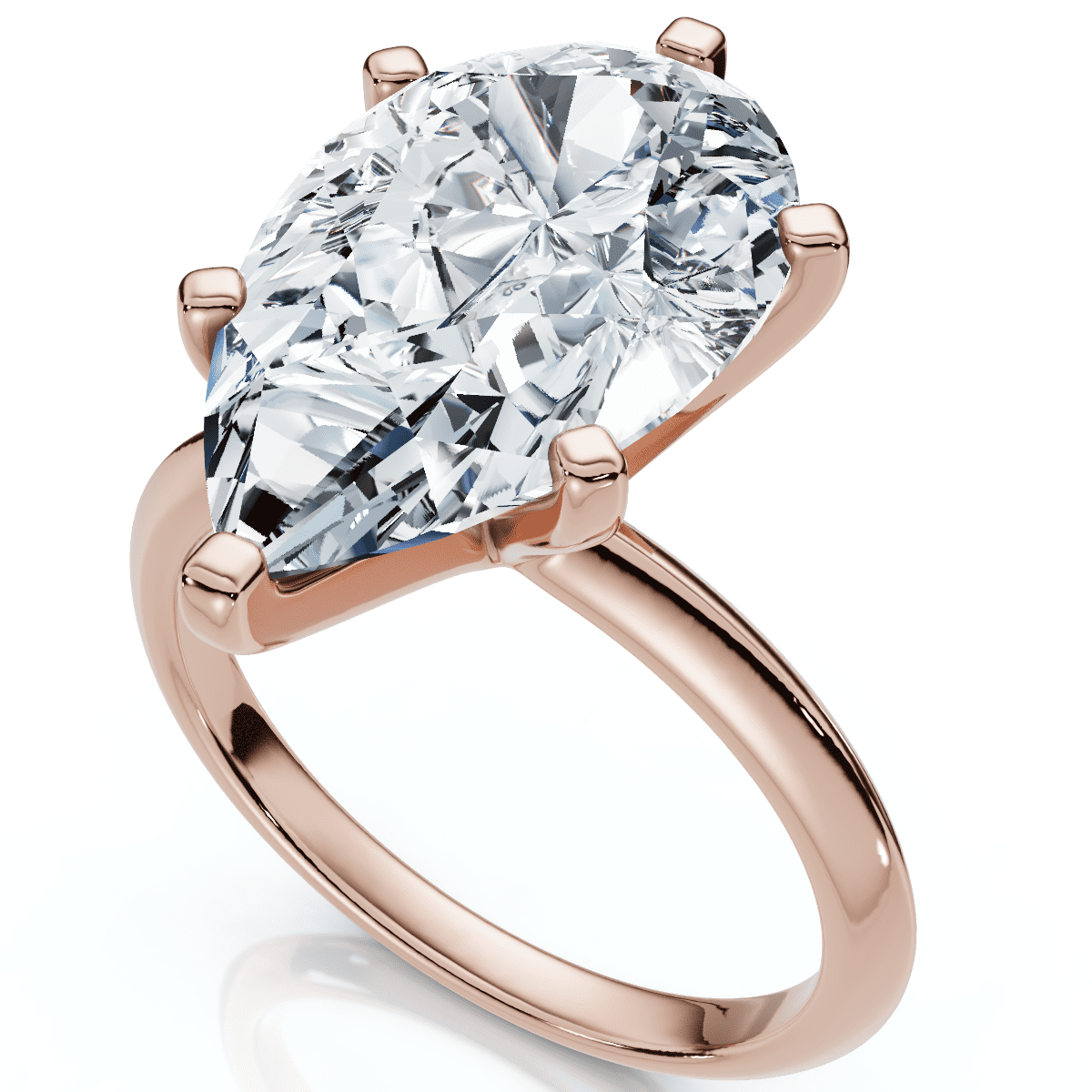 Pompeii Certified 3Ct Pear Shape Solitaire Diamond Engagement Ring 6 ...
