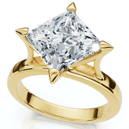 Pompeii3 3Ct Princess Cut Diamond Solitaire Engagement Ring 14k Gold Lab Grown Square Shaped ...