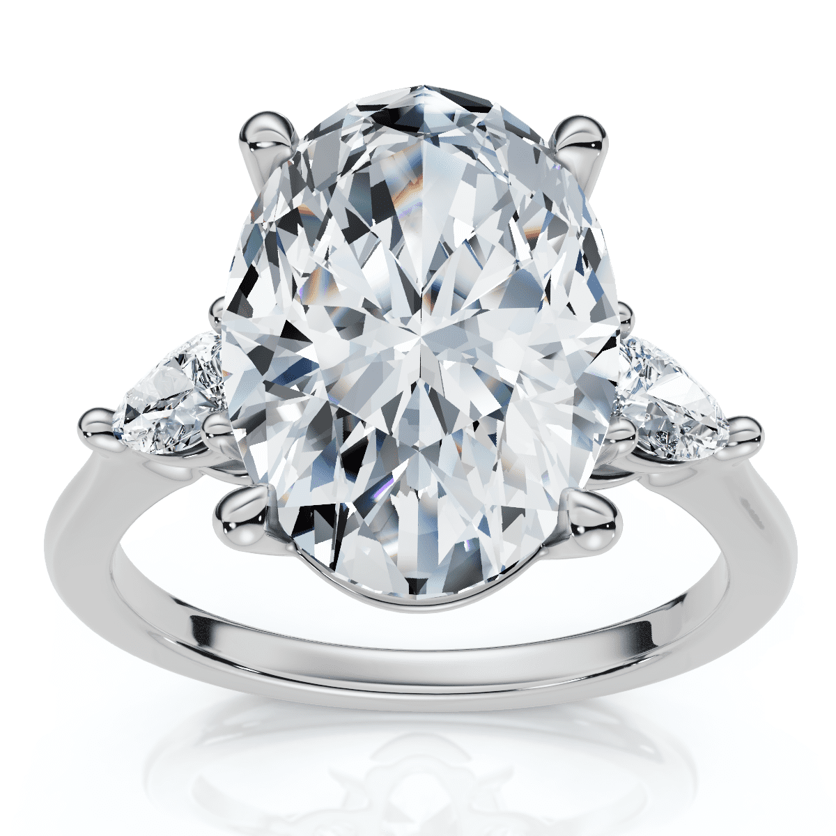 Pompeii Certified 4 1/3Ct Oval/Pear Diamond Engagement Ring 14k Gold or Pt Lab Grown - Walmart.com