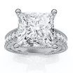 Pompeii3 3Ct Princess Cut Diamond Solitaire Engagement Ring 14k Gold Lab Grown Square Shaped ...