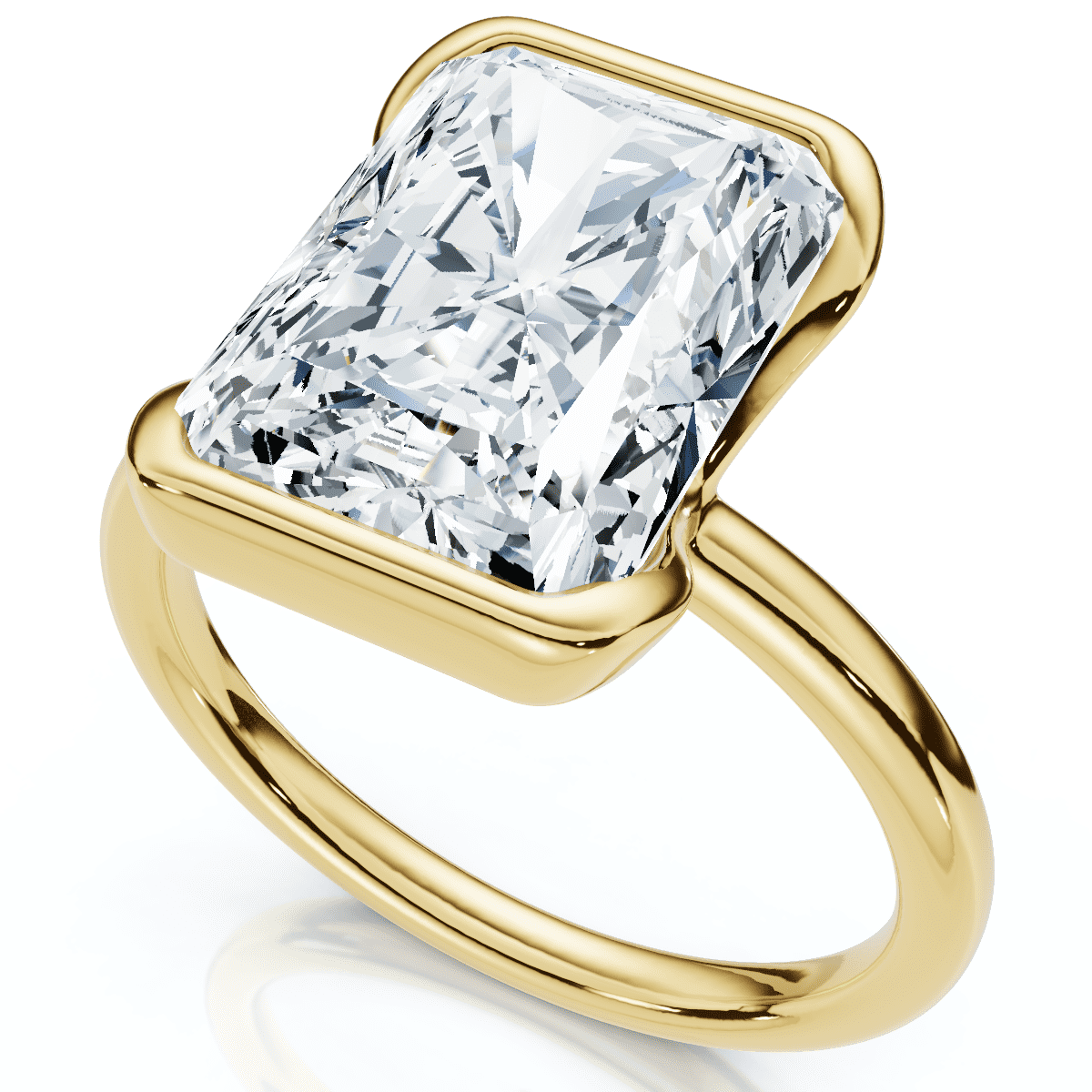 Pompeii Certified 4Ct Radiant Solitaire Diamond Engagement Ring 14k Gold or Pt Lab Grown ...