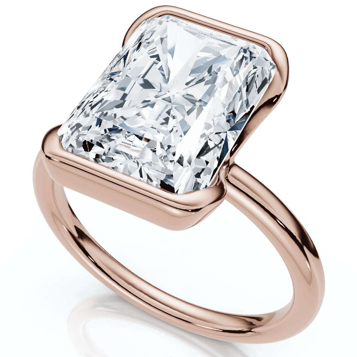 Pompeii Certified 4Ct Radiant Solitaire Diamond Engagement Ring 14k ...