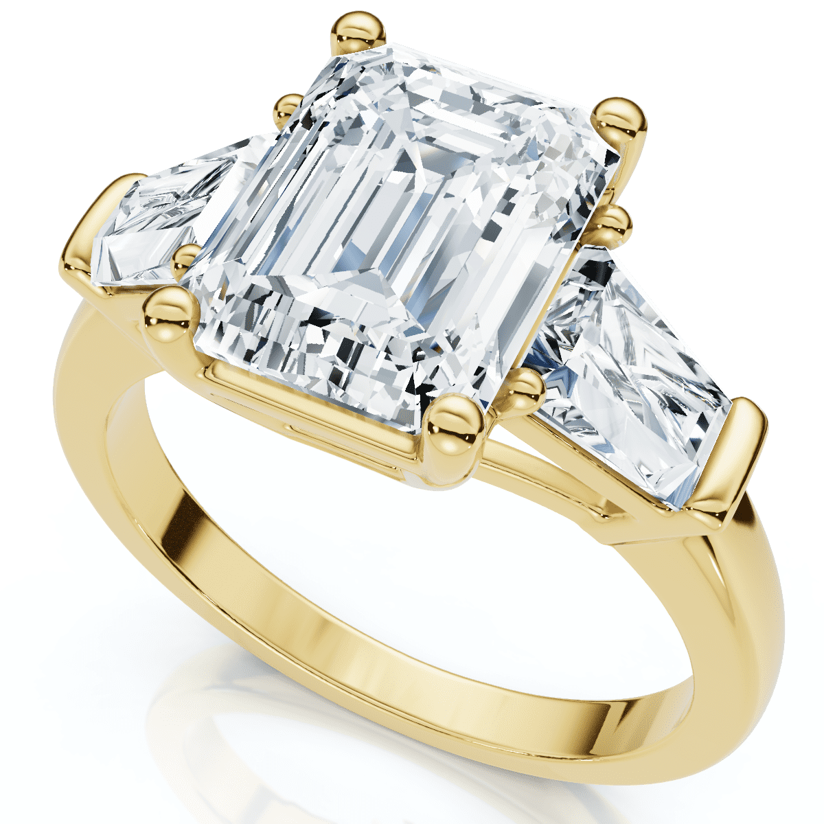 Pompeii Certified 4Ct Randi Emerald Diamond Engagement Ring 14k Gold or ...