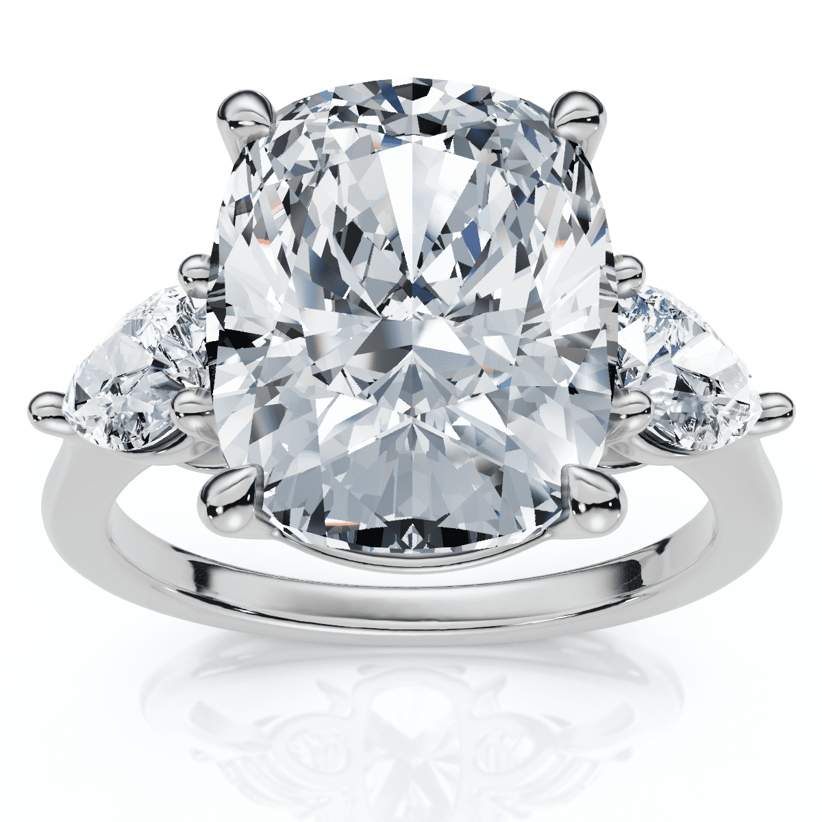 Pompeii Certified 5 1/2Ct Annie Cushion Diamond Engagement Ring 14k Gold or Pt Lab Grown ...