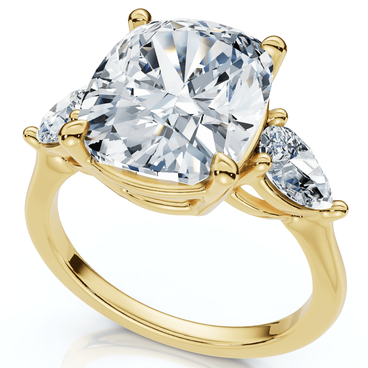 Pompeii Certified 5 1/2Ct Annie Cushion Diamond Engagement Ring 14k Gold or Pt Lab Grown ...